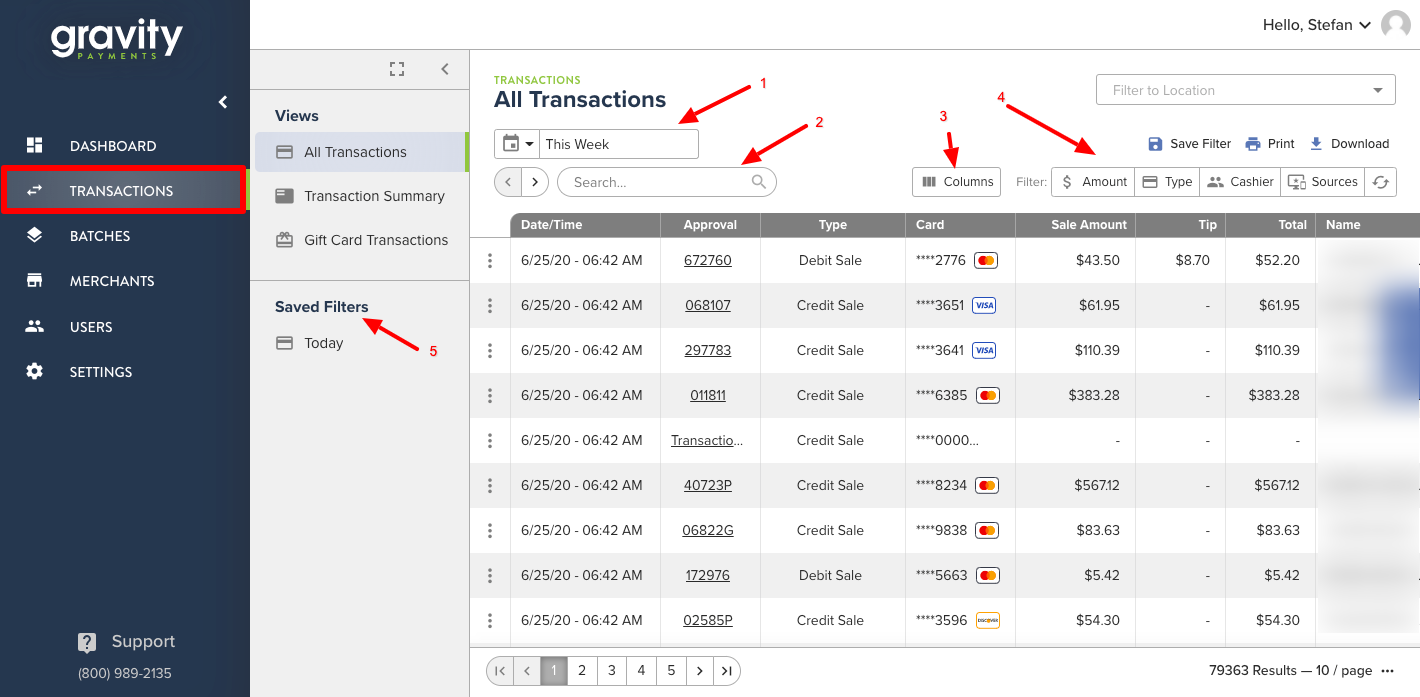 Transaction Reporting · Gravity Payments Documentation