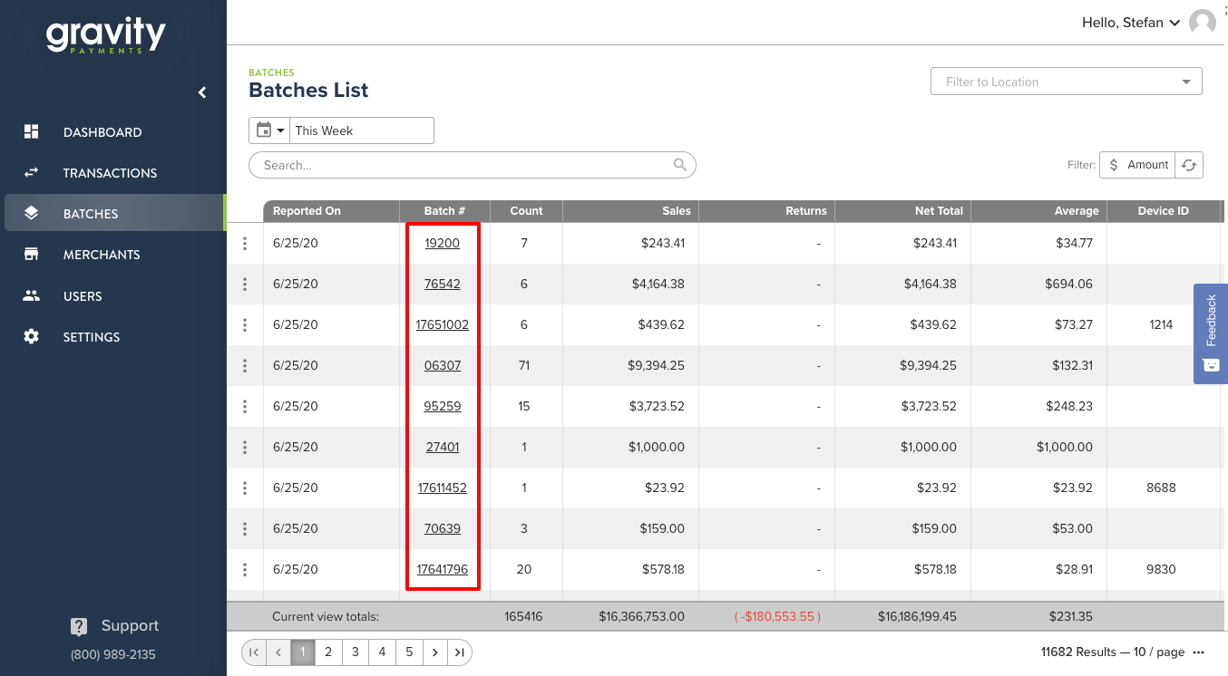 Batch Reporting · Gravity Payments Documentation